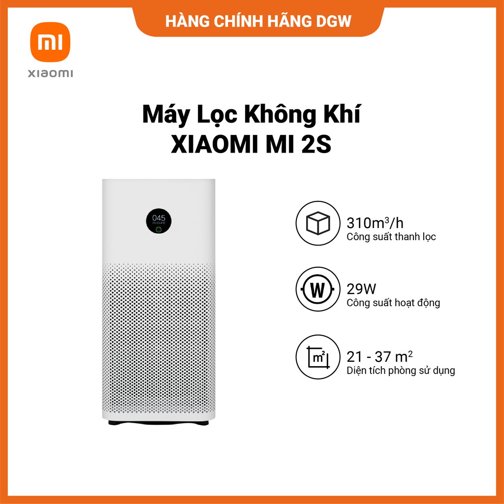 Máy Lọc Không Khí XIAOMI MI 2S | Làm sạch không khí tối ưu | 31 W | 33-65dB | Shopee Việt Nam