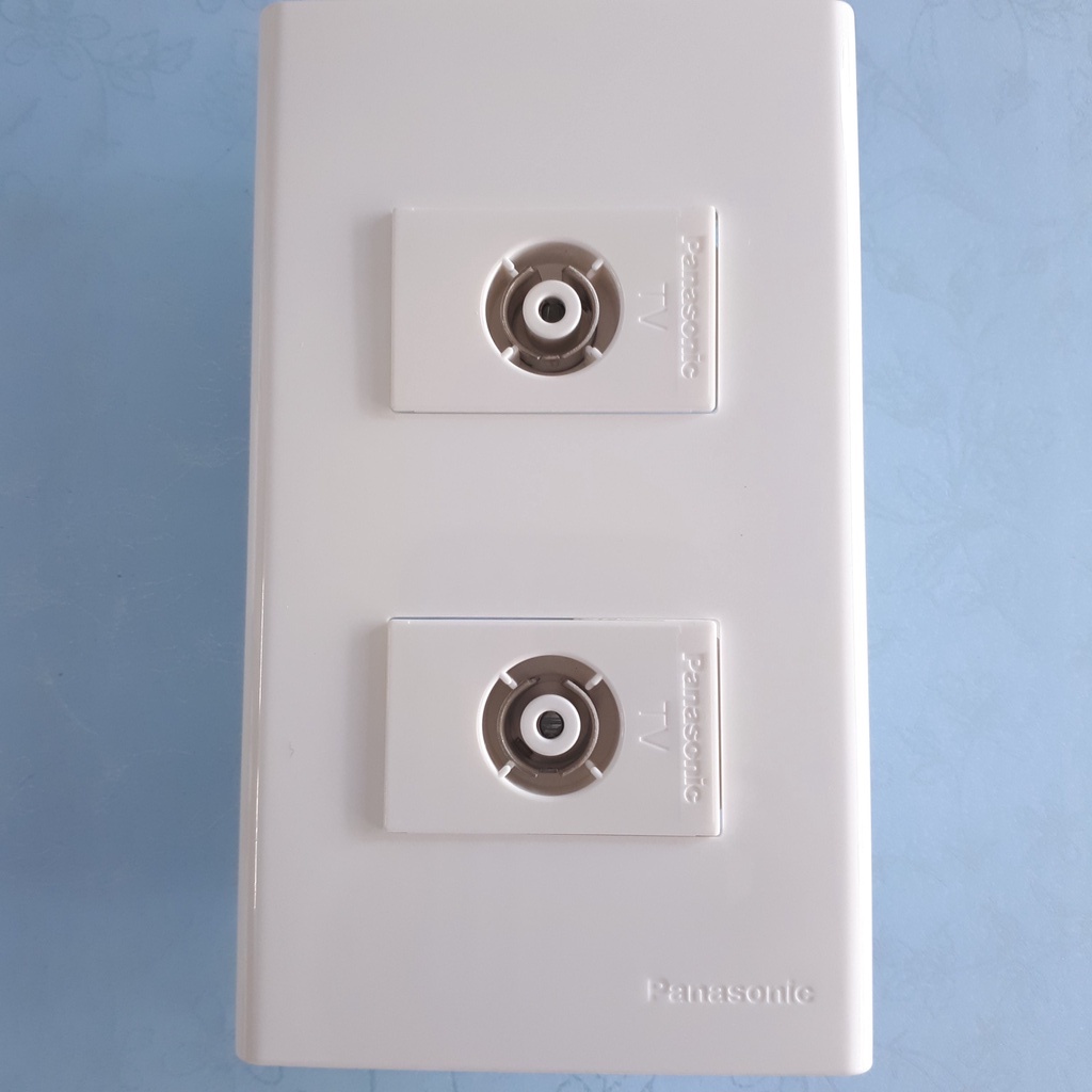 Combo Mặt nạ 2 lỗ WEV68020SW và 2 Hạt ổ cắm tivi, truyền hình cáp ...