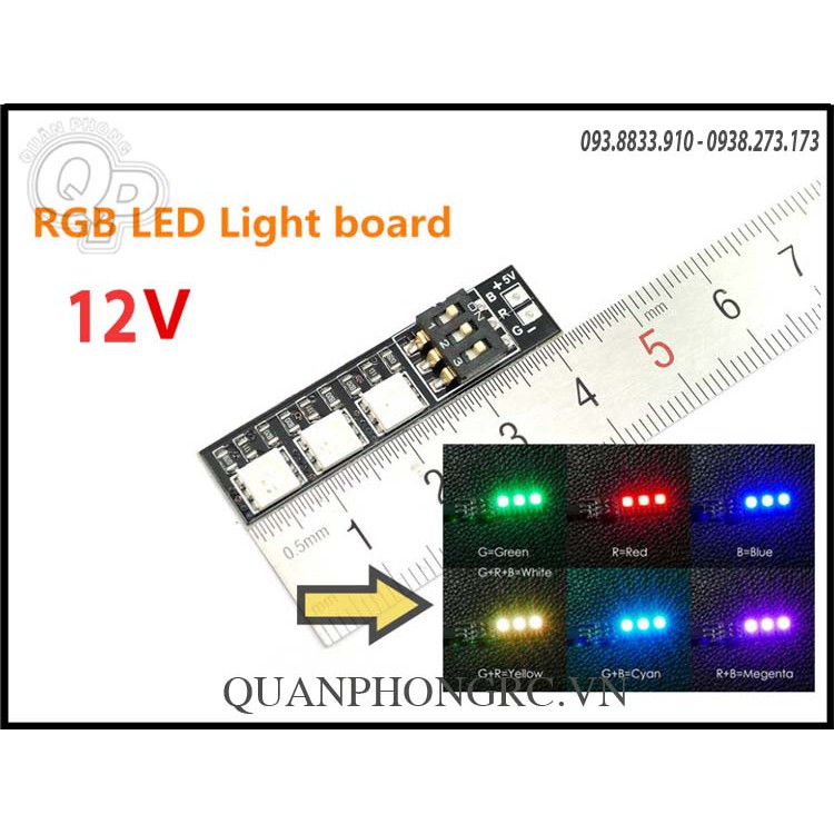 Đèn led chỉnh 7 màu 3 bóng 12V Matek RGB LED Board 5050 12V | Shopee ...