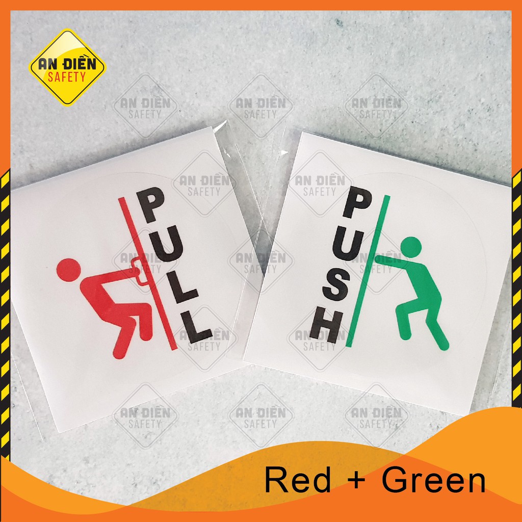 Bộ 2 Sticker Decal Push Pull dán cửa kính dành cho các shop | Shopee ...