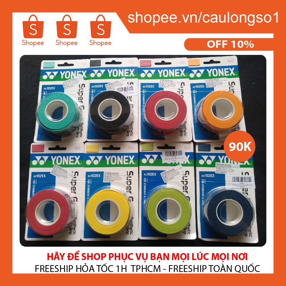 Quấn cán Yonex 3in1 102ex Quấn cán cầu lông cực êm, bám hút mồ hôi tốt ...