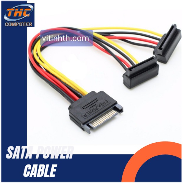 Cáp chia / Cáp chuyển 1 nguồn Sata đực (M) sang 2 nguồn Sata cái (F ...
