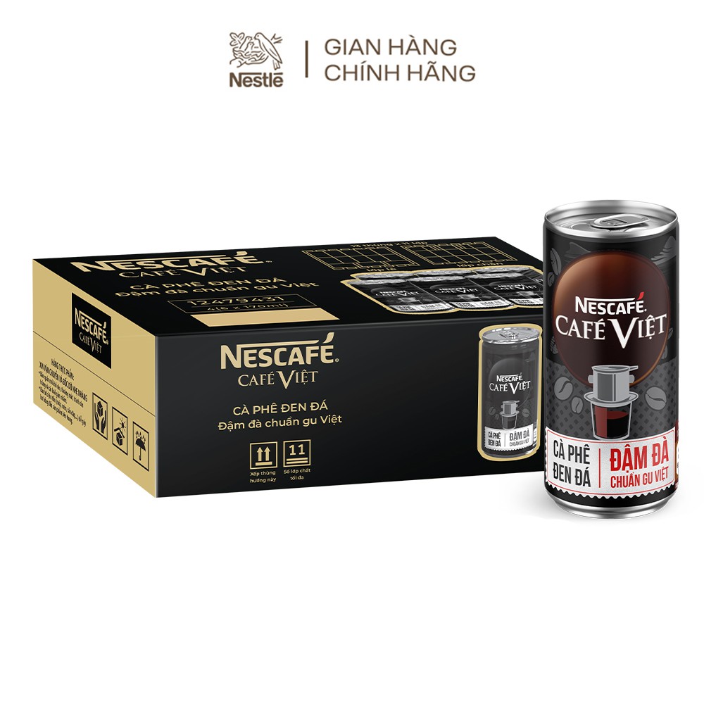 Thùng 24 lon cà phê đen uống liền Nescafé café Việt (lon 170 ml ...