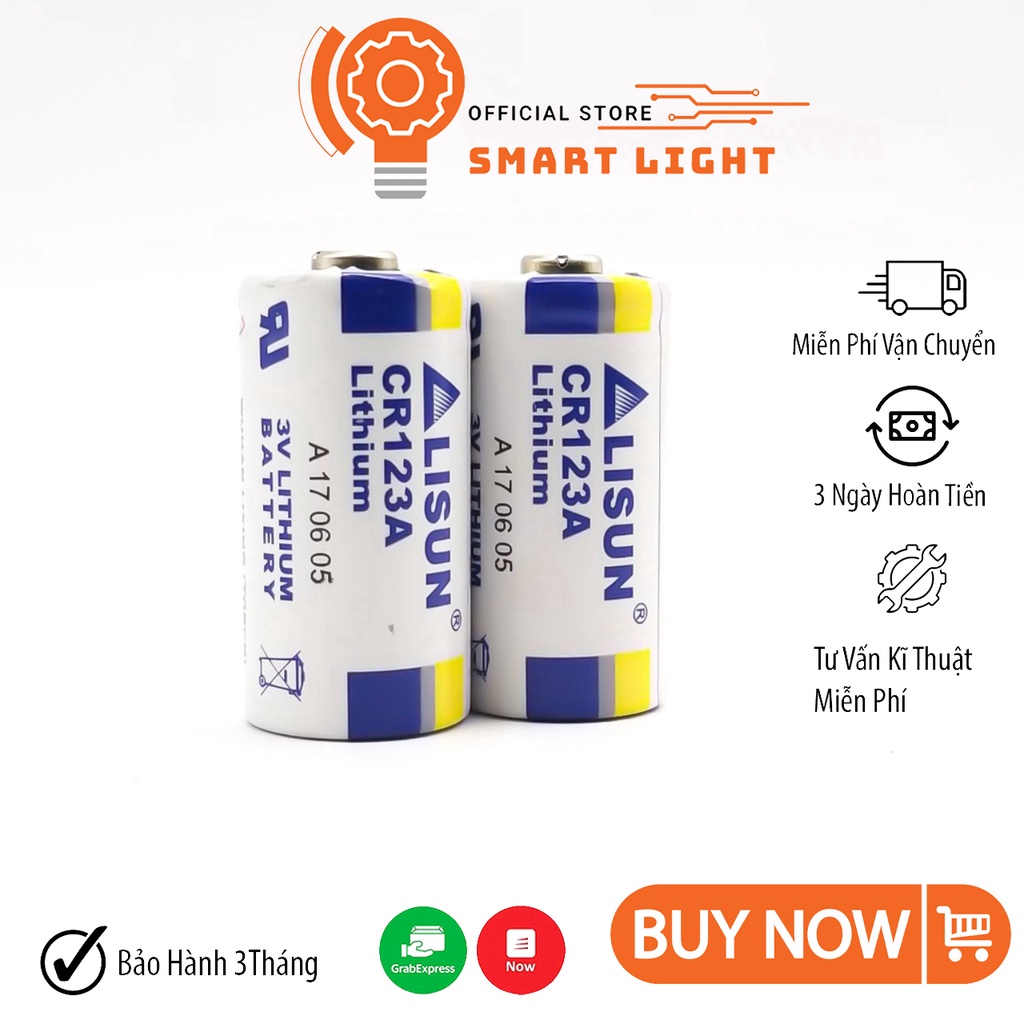 Cặp Pin CR123A 3V 1500mA Lithium, Pin 3V Cho Máy Ảnh Đèn Pin Mạch PLC ...