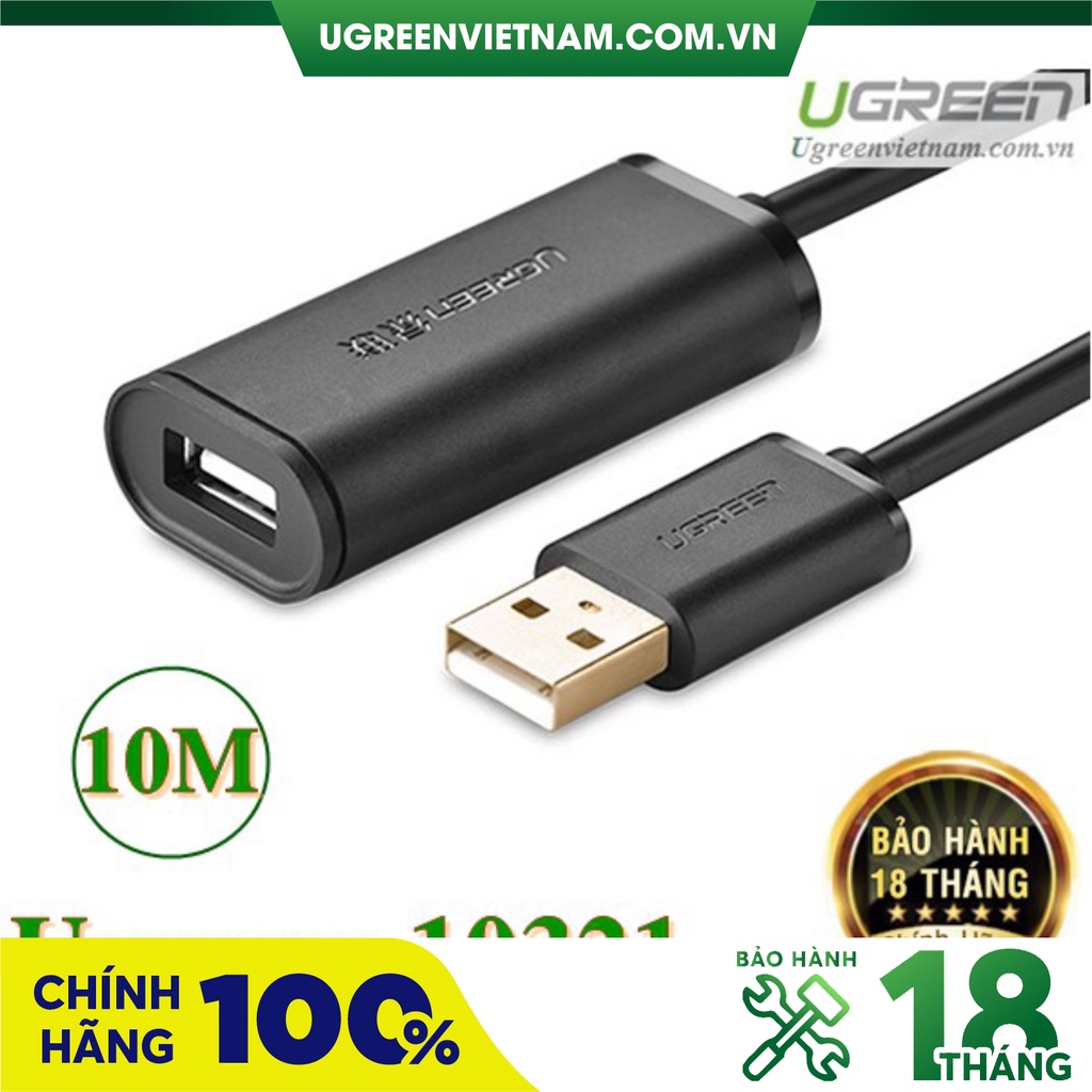Cáp USB nối dài 10m có chíp khuếch đại Ugreen 10321 chính hãng | Shopee Việt Nam