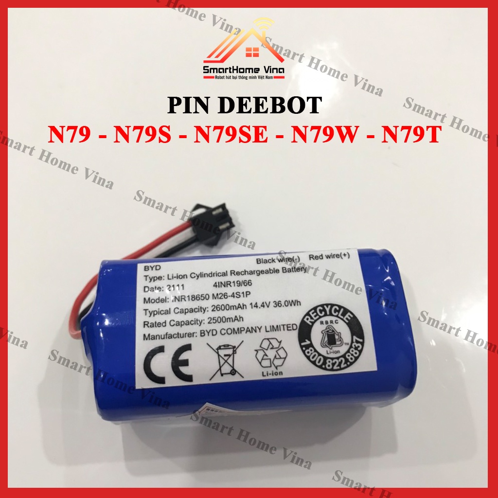 Pin robot hút bụi Ecovacs Deebot N79/ N79S/ N79SE/ N79W/ N79T | Shopee Việt Nam