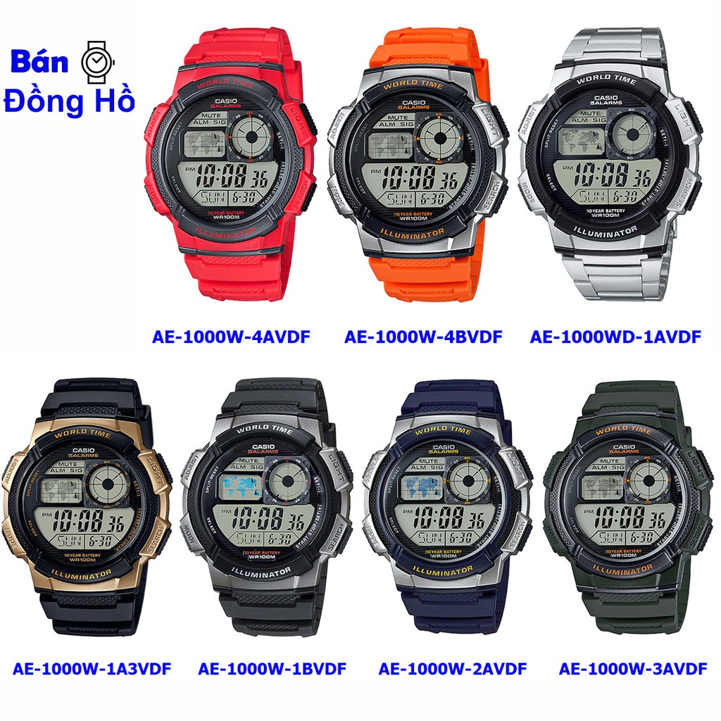 Đồng hồ nam Casio AE-1000 AE-1000W-1A3 AE-1000W-1B AE-1000W-2A AE-1000W-3A AE-1000W- | Shopee ...