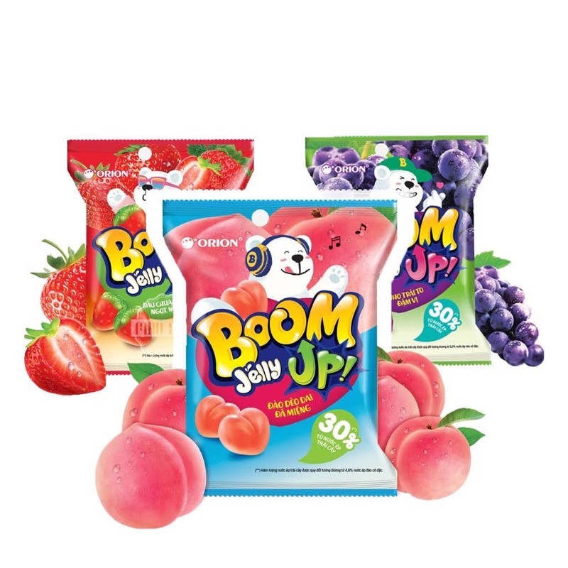 Kẹo dẻo boom jelly vị dâu/đào/nho | Shopee Việt Nam