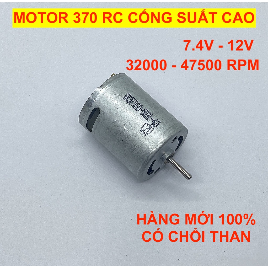 Motor RC 370 mini có chổi than 7.4V - 12V ốc độ cao 32000 - 47500 RPM ...