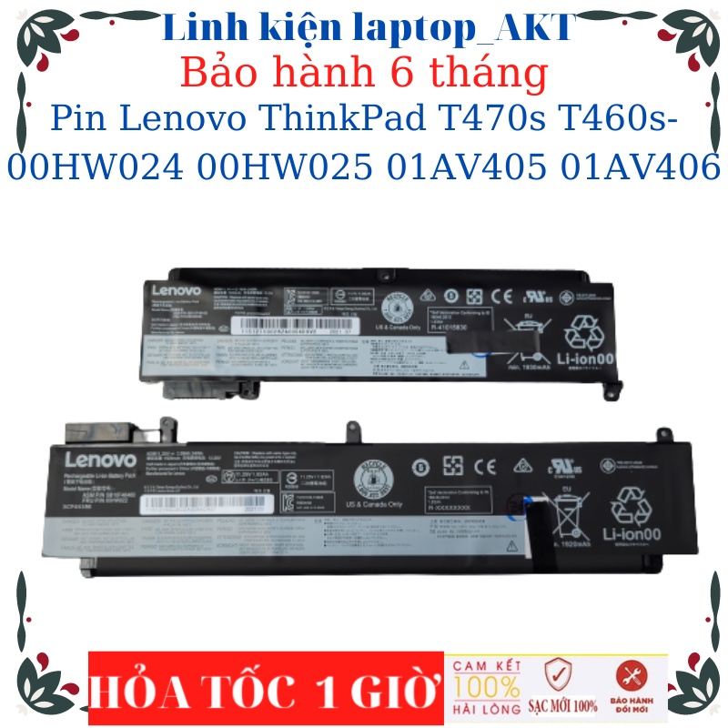 [Pin zin]Pin laptop Lenovo ThinkPad T470s T460s- 00HW024 00HW025 ...