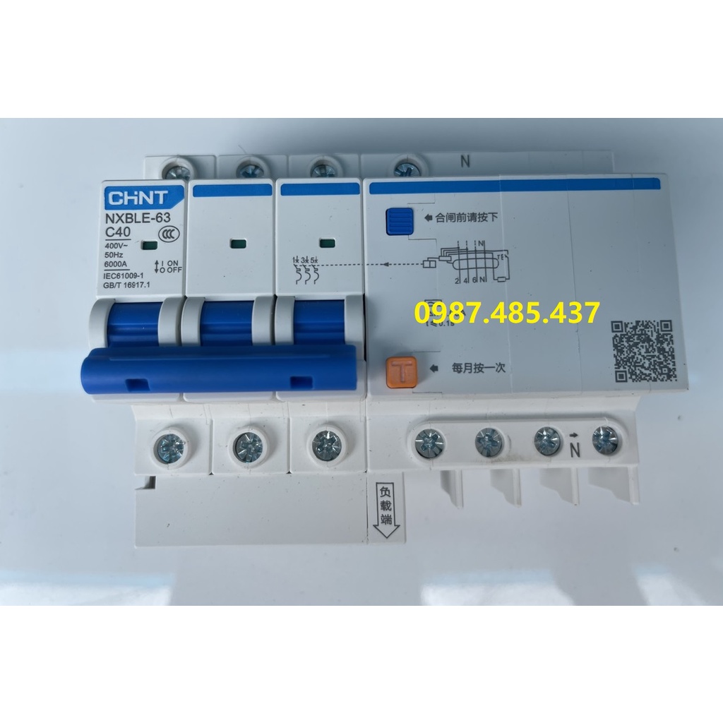 Át chống rò chống giật CHINT 3PN 32A, 40A, 63A - Aptomat chống giật 3 pha 3P+N | Shopee Việt Nam