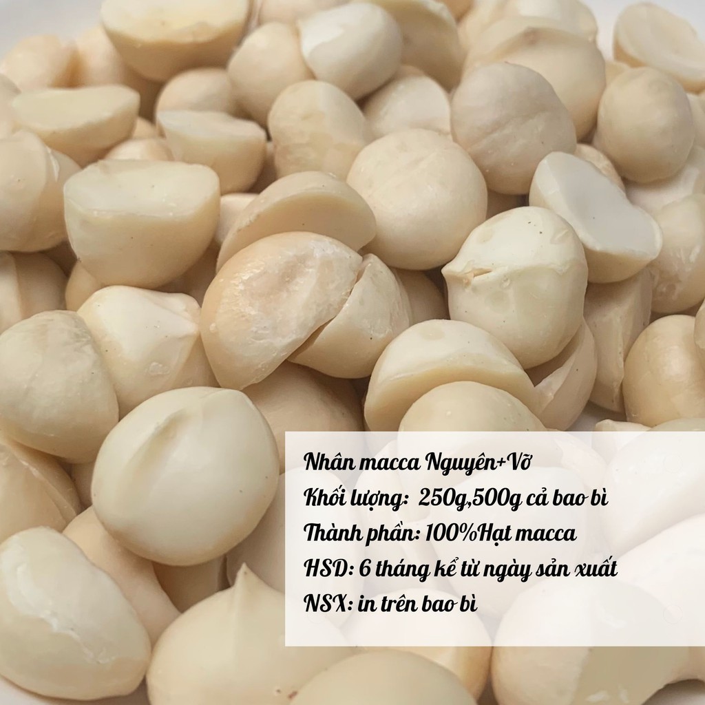 Nhân macca vỡ đôi đã tách vỏ Đak Lak dùng làm sữa hạt, ngũ cốc Queen ...