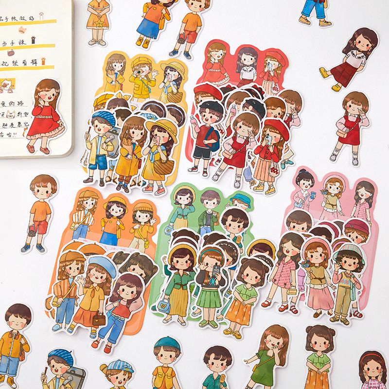 Set 20 sticker hình chàng trai cô gái/ boy girl dễ thương | Shopee Việt Nam
