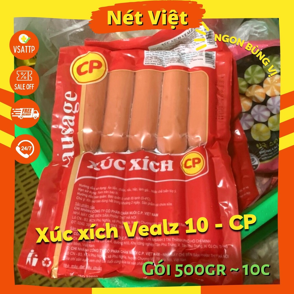Xúc Xích CP Vealz Hàng Cao Cấp Gói 10 Chiếc 500g | Shopee Việt Nam