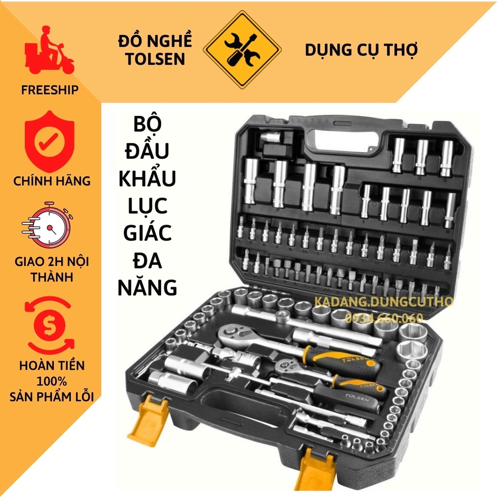 bộ khẩu đa năng 1/2" và 1/4" 94 pcs ( công nghiệp ) tolsen 15145 ...