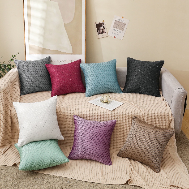 [ CHỈ VỎ/43X43CM ] Vỏ Gối Tựa Lưng VẢI LINEN POLY DỆT SỢI HÌNH MẮT VÕNG ...