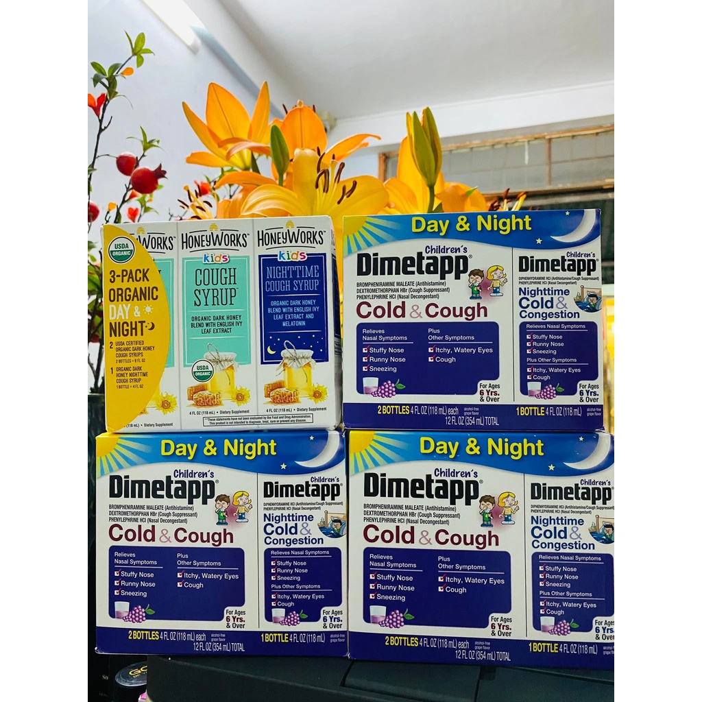 Hộp Đựng 3 Chai Siro Trái Cây Phòng Cảm_Cúm Cho Trẻ (Siro Dimetapp Cold ...