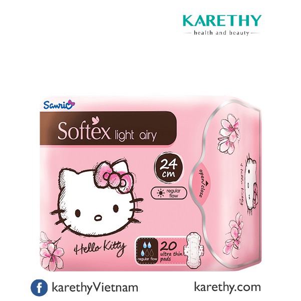 Băng Vệ Sinh Softex Hello Kitty Siêu Mỏng (24 cm x 20 miếng) | Shopee ...