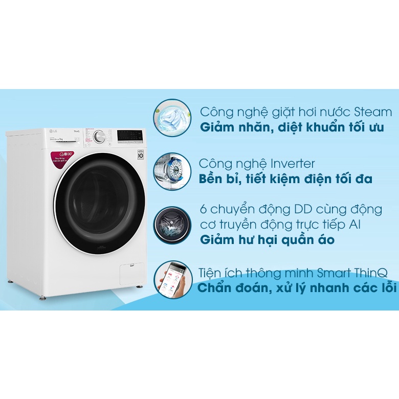 Máy giặt LG Inverter 9 kg FV1409S4W Mới 100% Fullbox - Điện Máy Kho Rẻ | Shopee Việt Nam