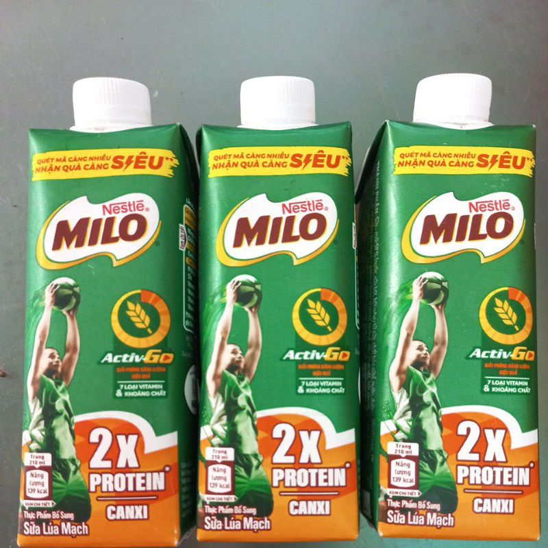 Combo 2 hộp Sữa lúa mạch milo nắp vặn 210ml | Shopee Việt Nam