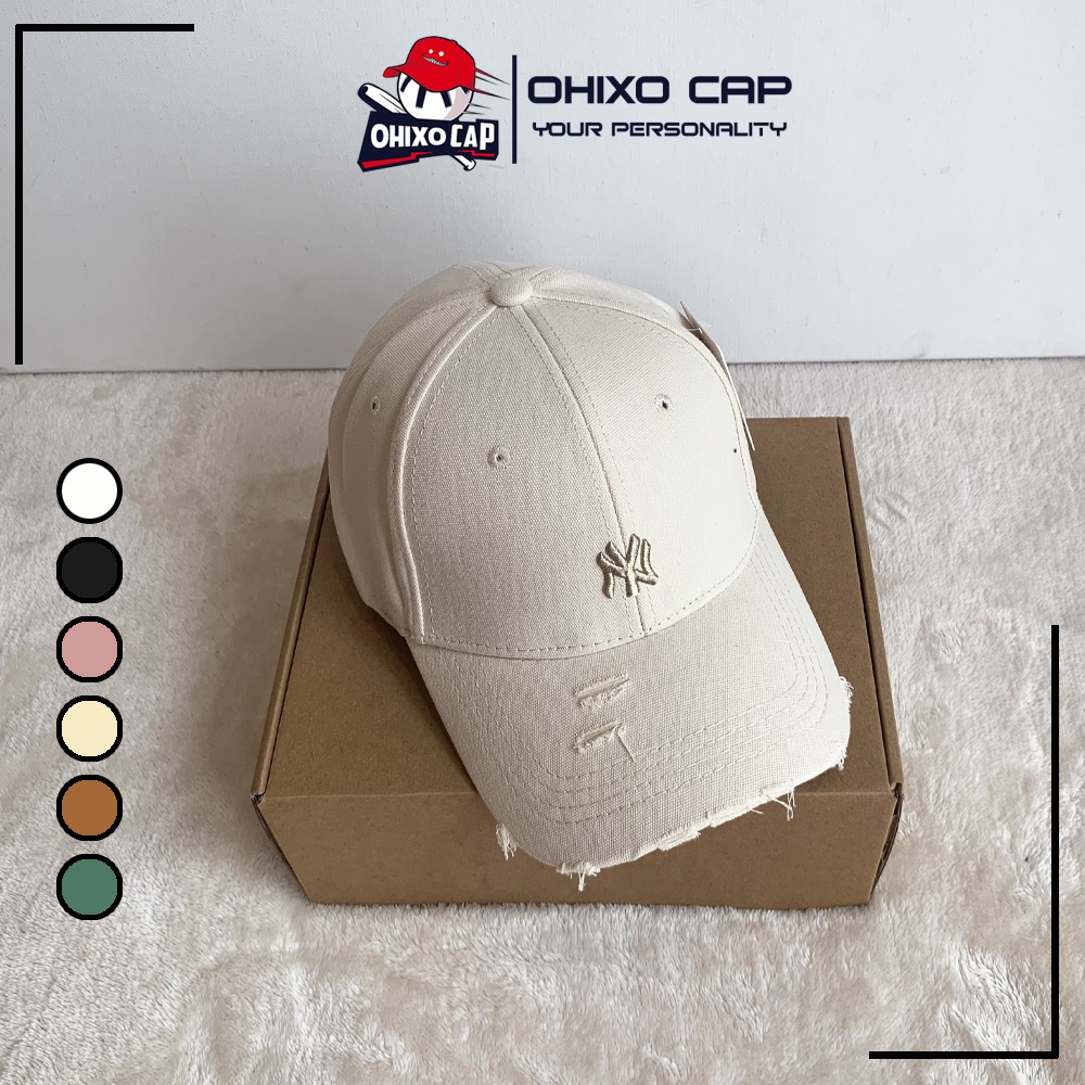 Mũ lưỡi trai NY rách nam nữ nón kết MLB cao cấp hàng xuất dư OHIXO LT9 ...