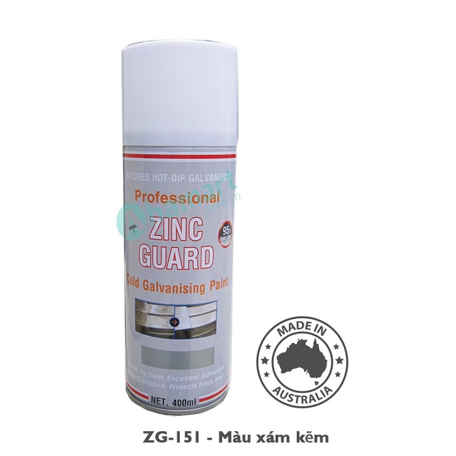 Chai xịt sơn mạ kẽm lạnh Emonra Zinc Guard ZG151 màu xám kẽm sáng 400ml ...