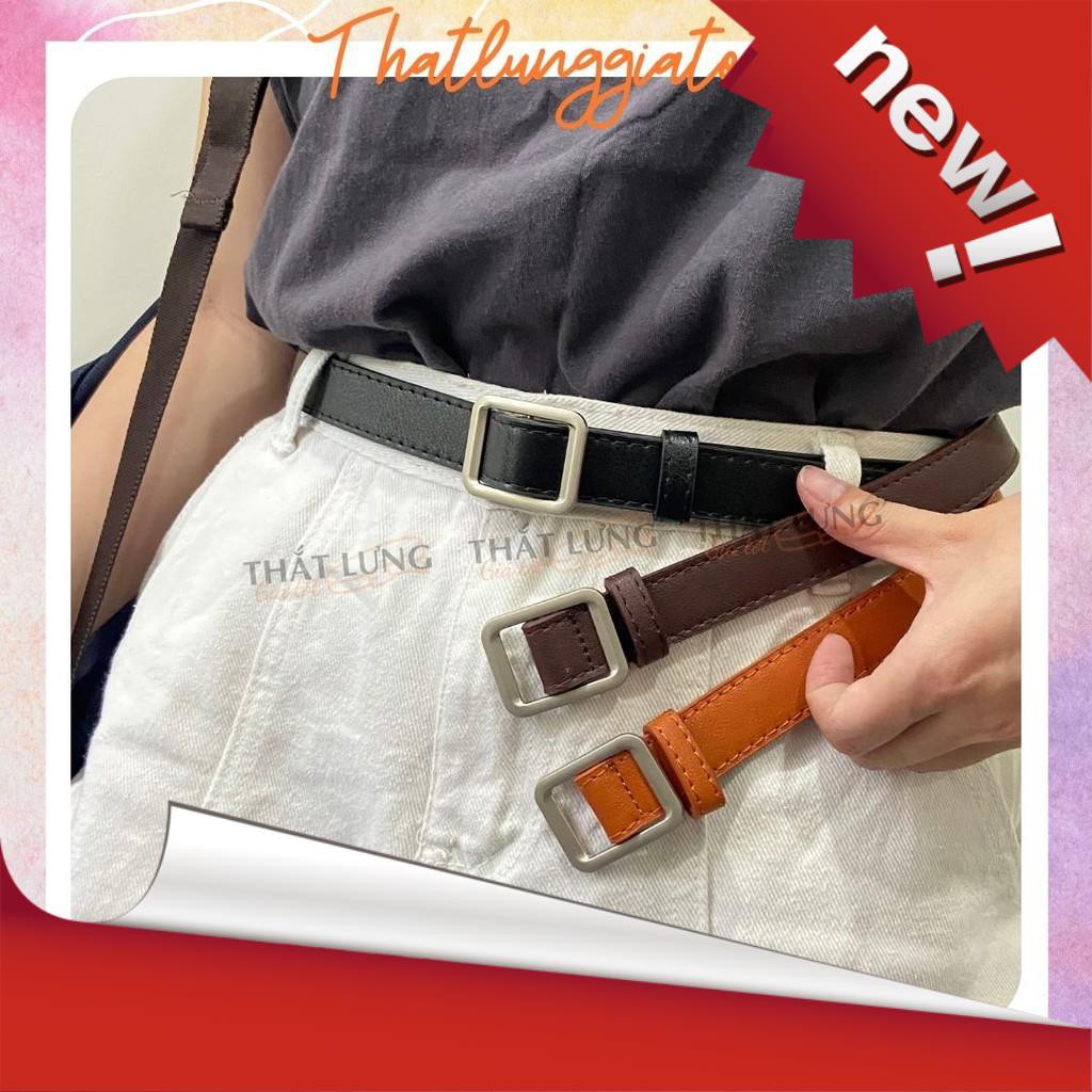 【Hàng sẵn sàng】 Thắt lưng nữ Ulzzang chữ nhật, không lỗ 2.3cm (hỗ trợ cắt dây nịt) TL006 - Thắt ...