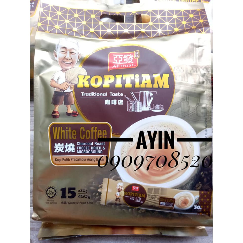(HSD : 11/2023 )Cà Phê Trắng Ah Huat Kopitiam Charcoal Roast 3 in 1 ...