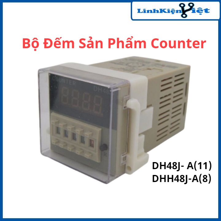 Bộ đếm sản phẩm Counter DH48J- A(11) DHH48J-A(8) chân tròn 220VAC kèm ...