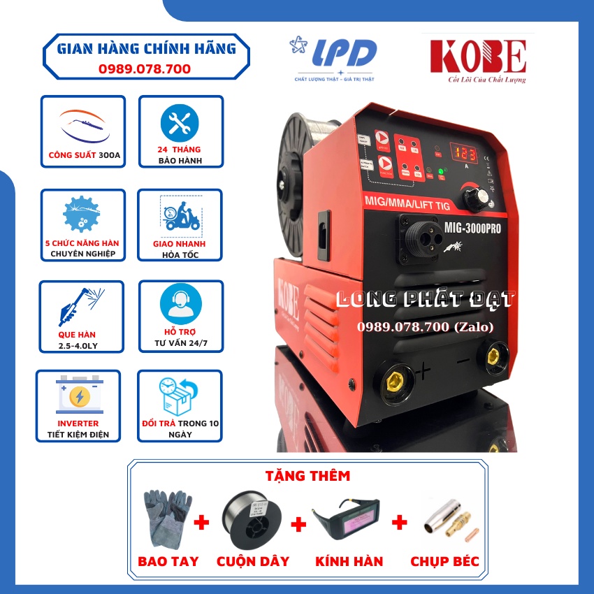 [CAO CẤP] Máy Hàn Mig 5 Chức Năng MiNi KOBE MIG 3000 PRO - CUỘN DÂY 1KG ...