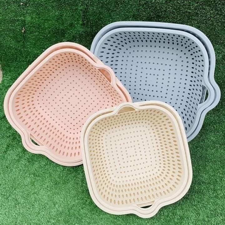 Bộ thau rổ nhựa vuông 6 món Việt Nhật | Shopee Việt Nam
