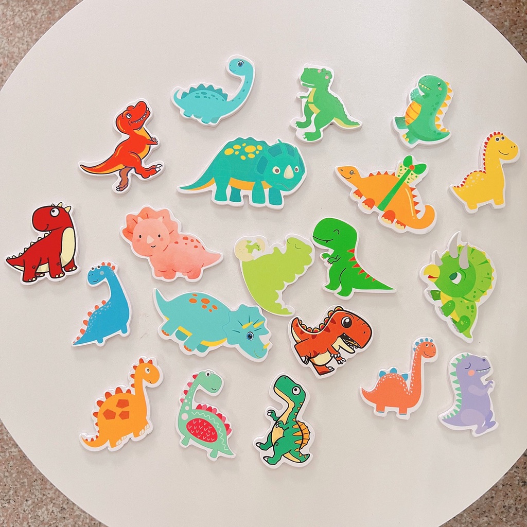 Bộ khủng long có nam châm dùng cho bảng từ hoặc dán tủ lạnh, sticker ...