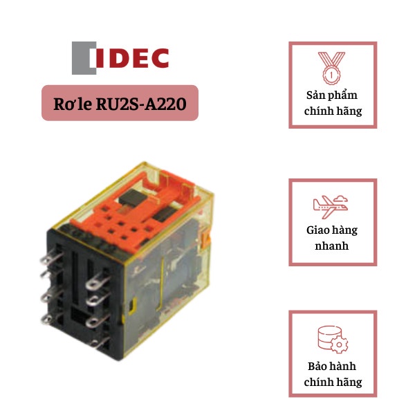 Rơ le trung gian 8 chân IDEC RU2S (RU2S-D24/ RU2S-A220/ SN2S-05D ...