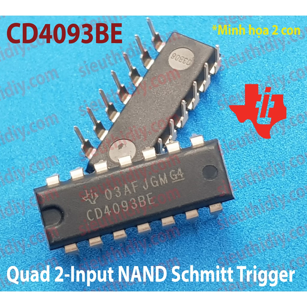 IC CD4093BE DIP14 chính hãng TI - Quad 2-Input NAND Schmitt Trigger | Shopee Việt Nam