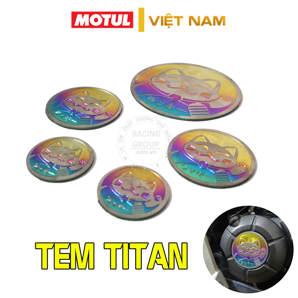 Tem titan logo mèo thần tài dán xe máy | Shopee Việt Nam