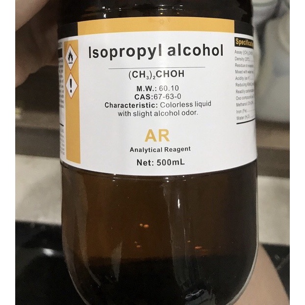 hóa chất Isopropyl alcohol IPA 2-propanol 99.7% CAS 67-63-0 (500ml ...