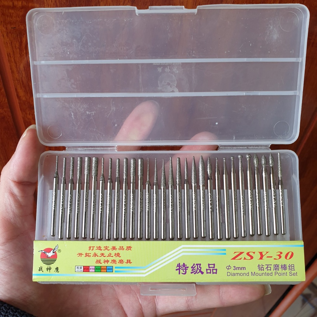 Bộ 30 mũi mài hợp kim ZSY-30, bộ 30 mũi mài kim cương chân 3 mài đánh bóng | Shopee Việt Nam