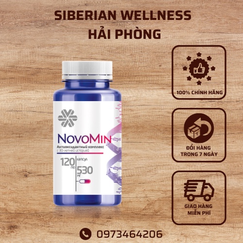 Viên uống chống oxy hóa, phục hồi tế bào Novomin Siberian Wellness Hộp ...