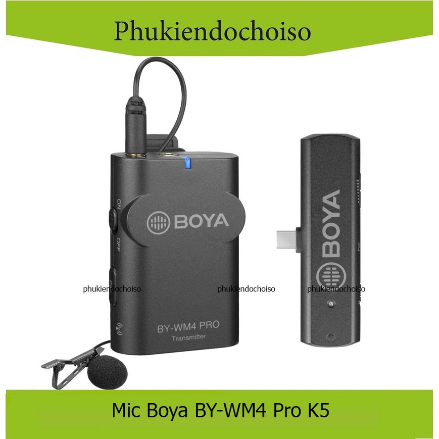 Micro thu âm không dây Boya BY-WM4 Pro K5, Cổng Type C | Shopee Việt Nam