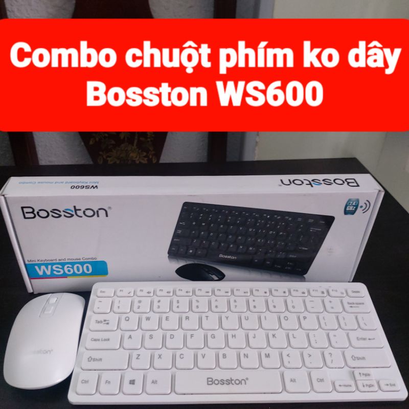 Combo chuột phím ko dây dùng cho máy tính bàn, laptop. Bosston WS600 | Shopee Việt Nam