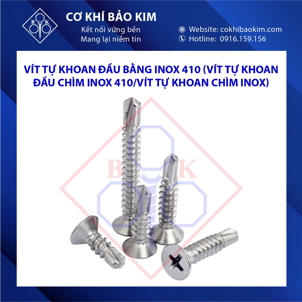 VÍT TỰ KHOAN ĐẦU INOX 410, VÍT TỰ KHOAN ĐẦU CHÌM INOX 410, VÍT TỰ KHOAN ...