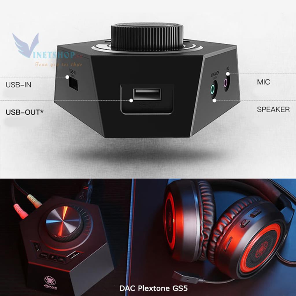 Bộ tai nghe gaming Plextone G600 và DAC Gaming âm thanh vòm 7.1 cho ...