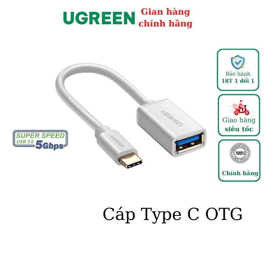Cáp OTG USB Type C sang USB 3.0 Ugreen 30702 | Shopee Việt Nam