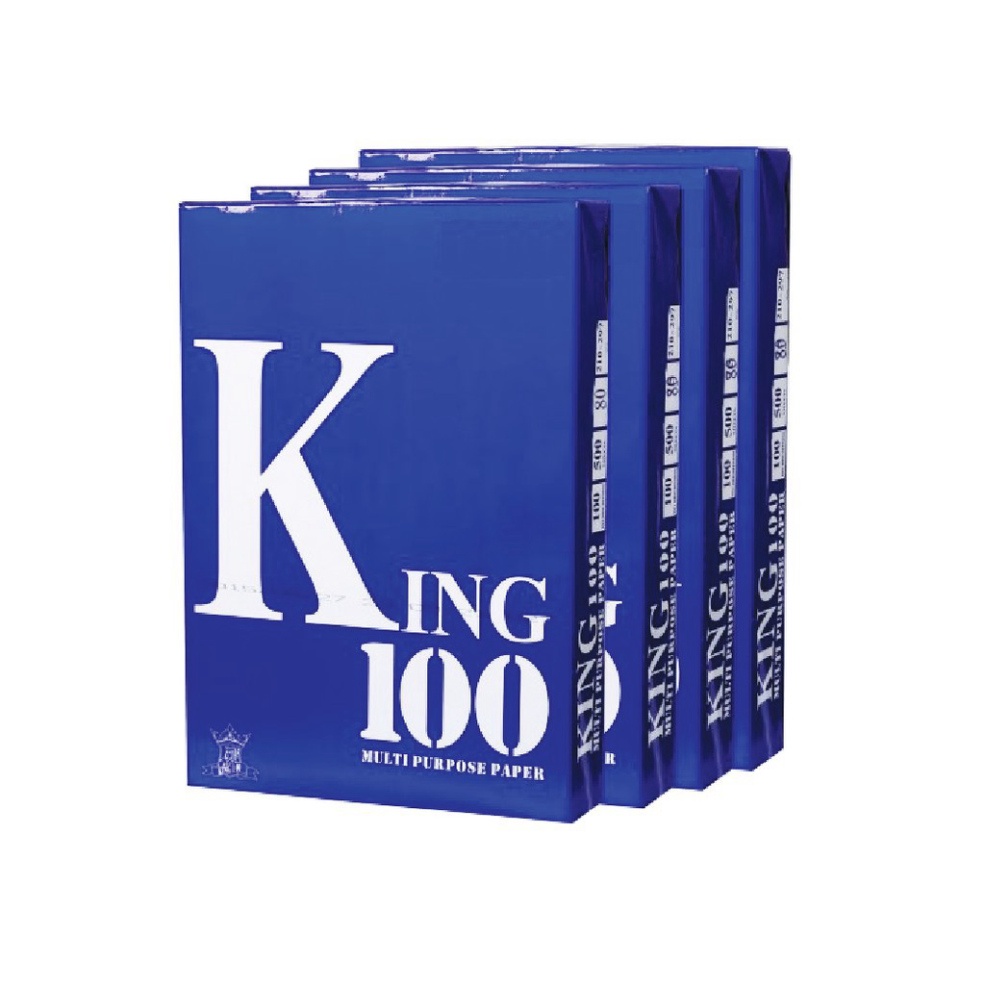 Giấy photo, giấy in King 100 - A4/70gsm (500 tờ/ream) - Thùng 5 Ream LOẠI 1 - LOẠI ĐẸP NHẤT ...