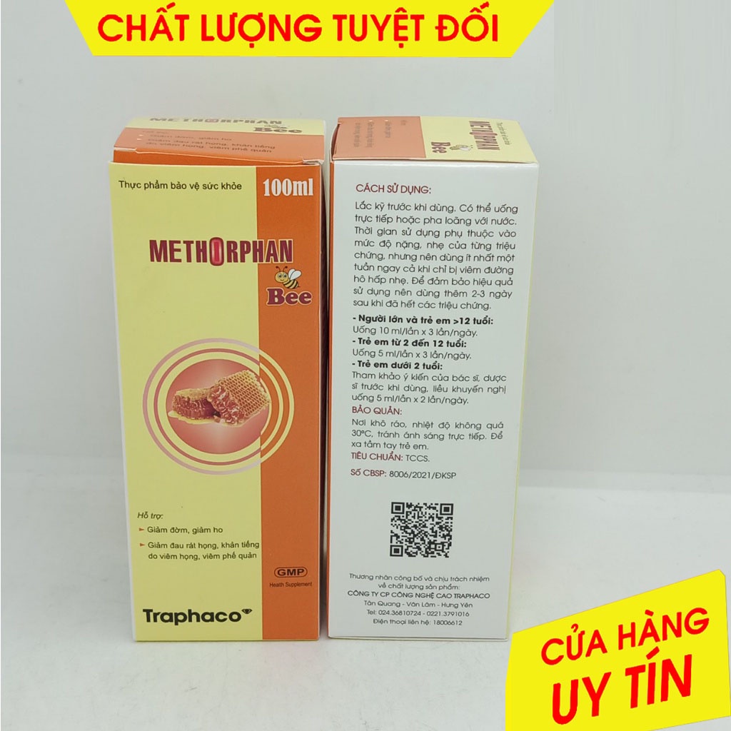 Siro ho METHORPHAN Traphaco chai 100ml | Shopee Việt Nam