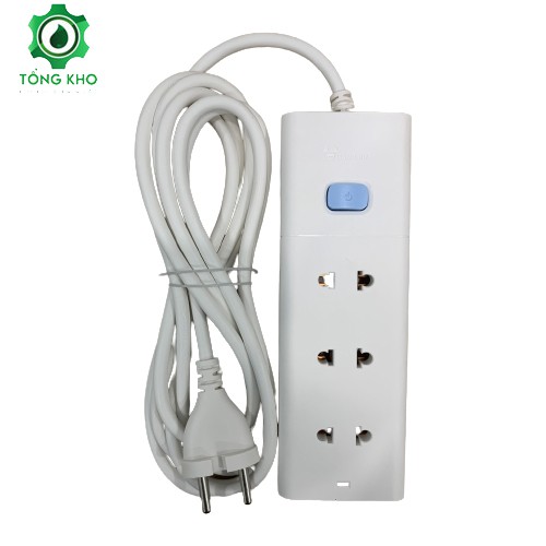 Ổ cắm điện Gongniu 3 ổ 1 công tắc dây dài 3m, 5m công suất 2500W/10A - Tổng kho kim khí điện ...