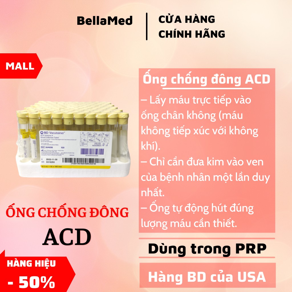 Ống lấy máu chân không chứa ACD dùng trong PRP - ACD Mỹ | Shopee Việt Nam