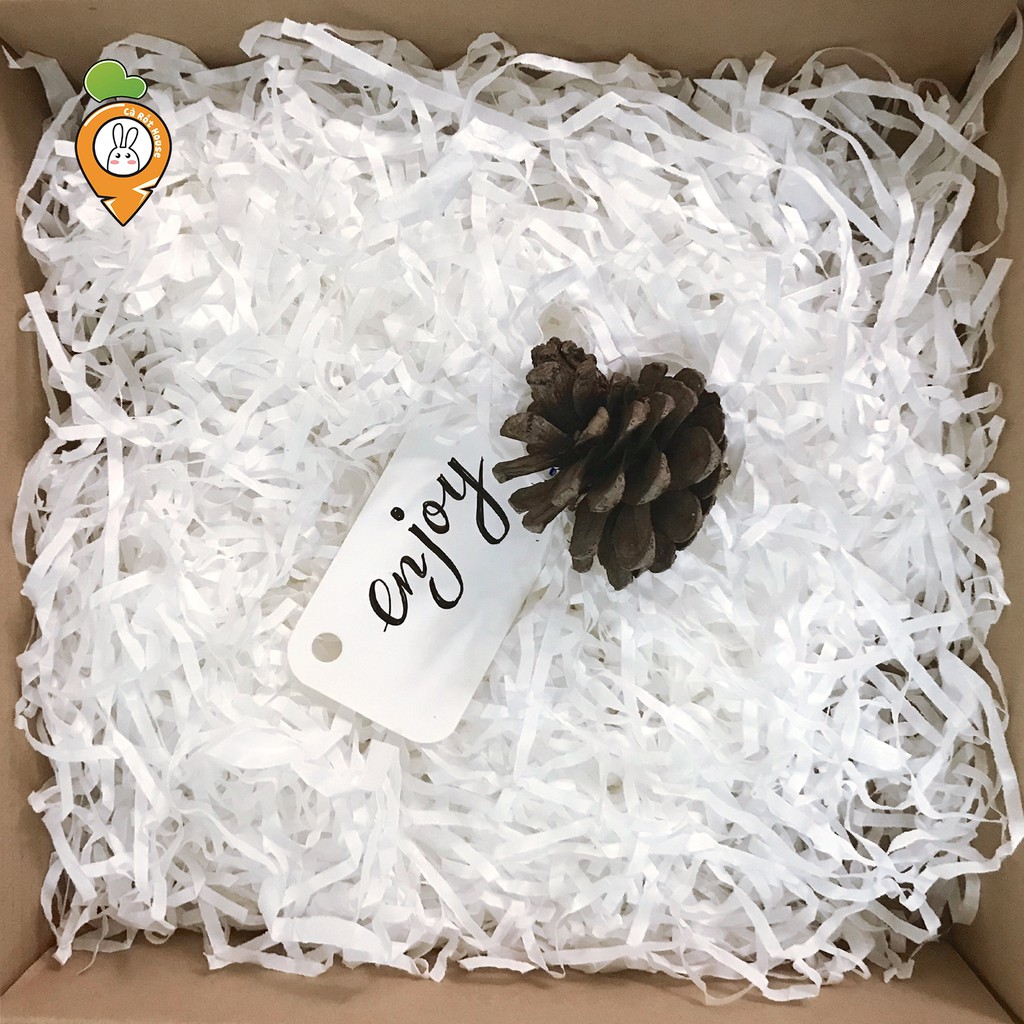 Giấy sợi, giấy rơm TRẮNG lót hộp quà | Shopee Việt Nam