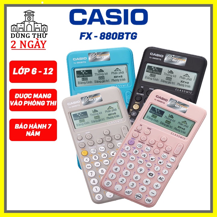 Máy tính Casio FX 880BTG/ FX580VNX, bảo hành 7 năm chính hãng | Shopee Việt Nam