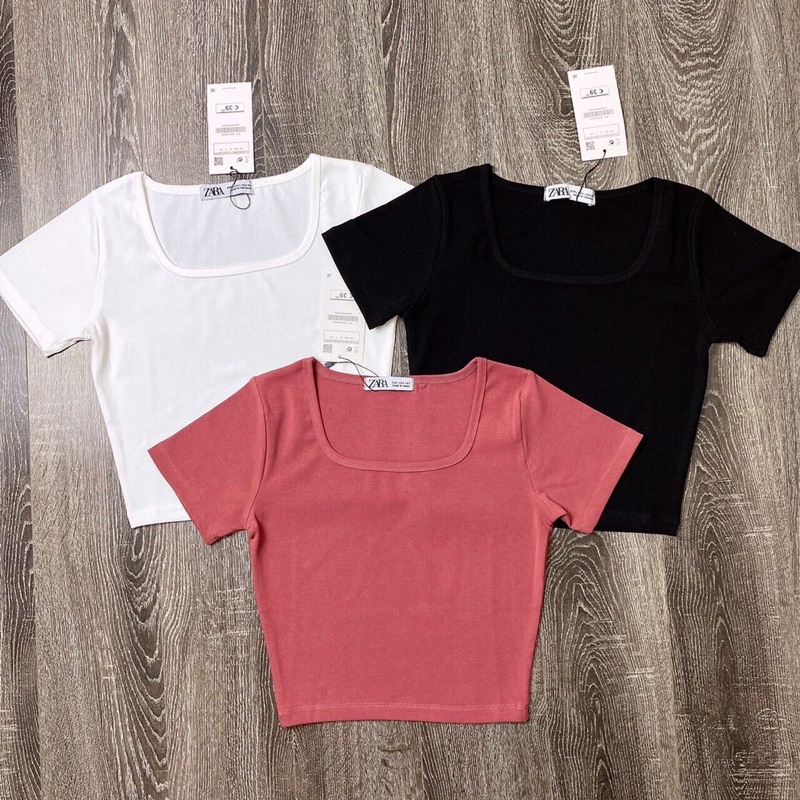 Áo croptop Cổ vuông trendy Hot hit co giãn thoáng mát | Shopee Việt Nam